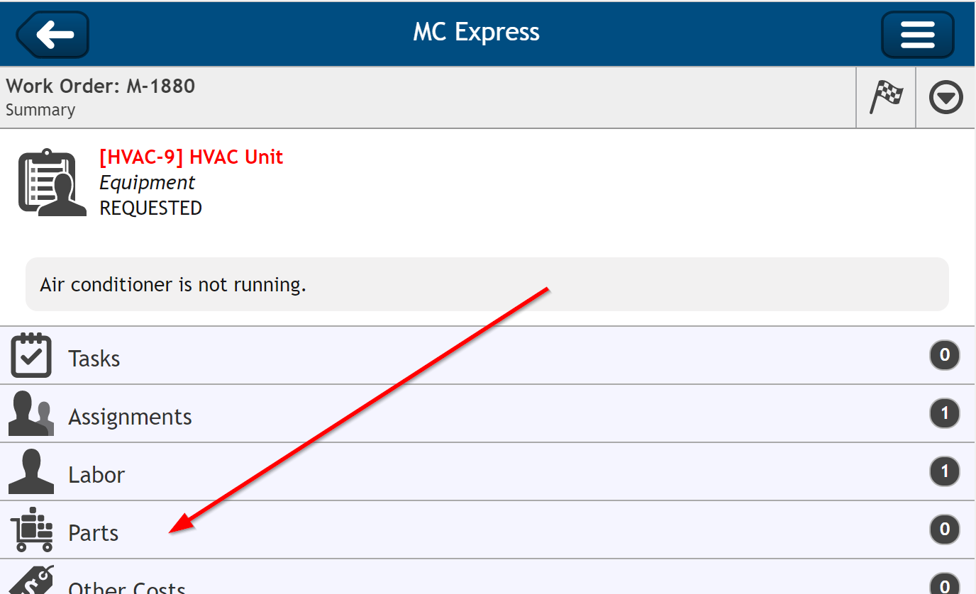 MC Express work orders