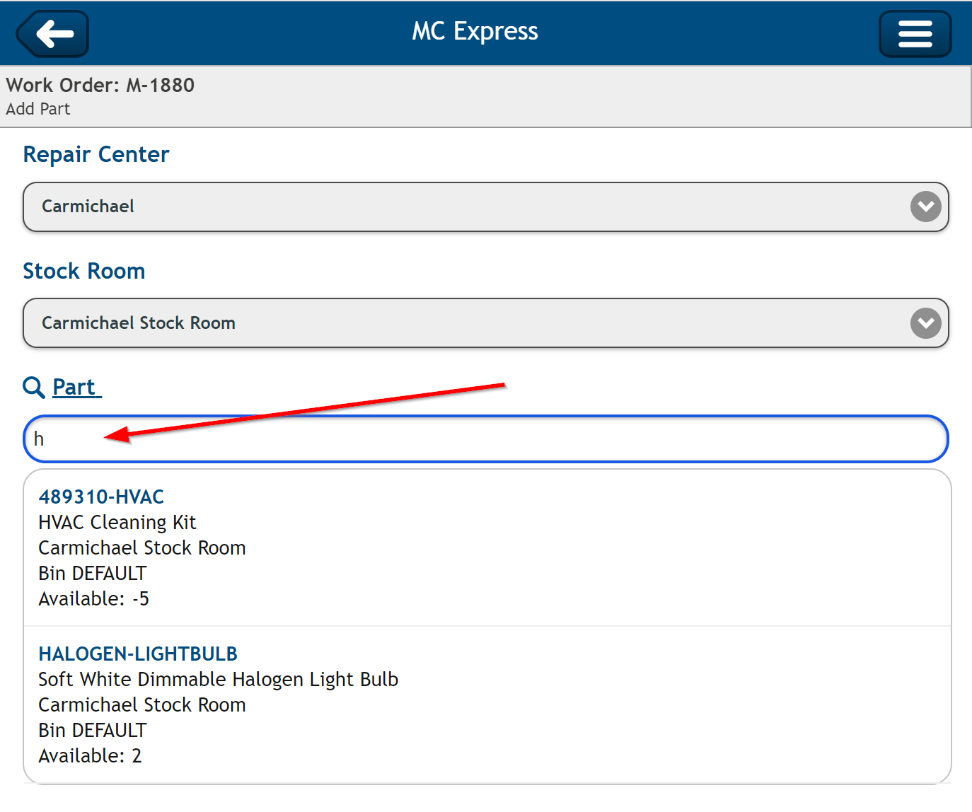 MC Express work orders